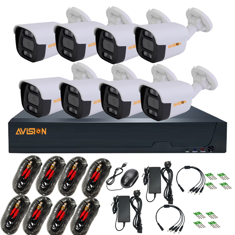 Kit 8 Camaras De Vigilancia Con Deteccion De Movimientos Avision | Aum Ltda